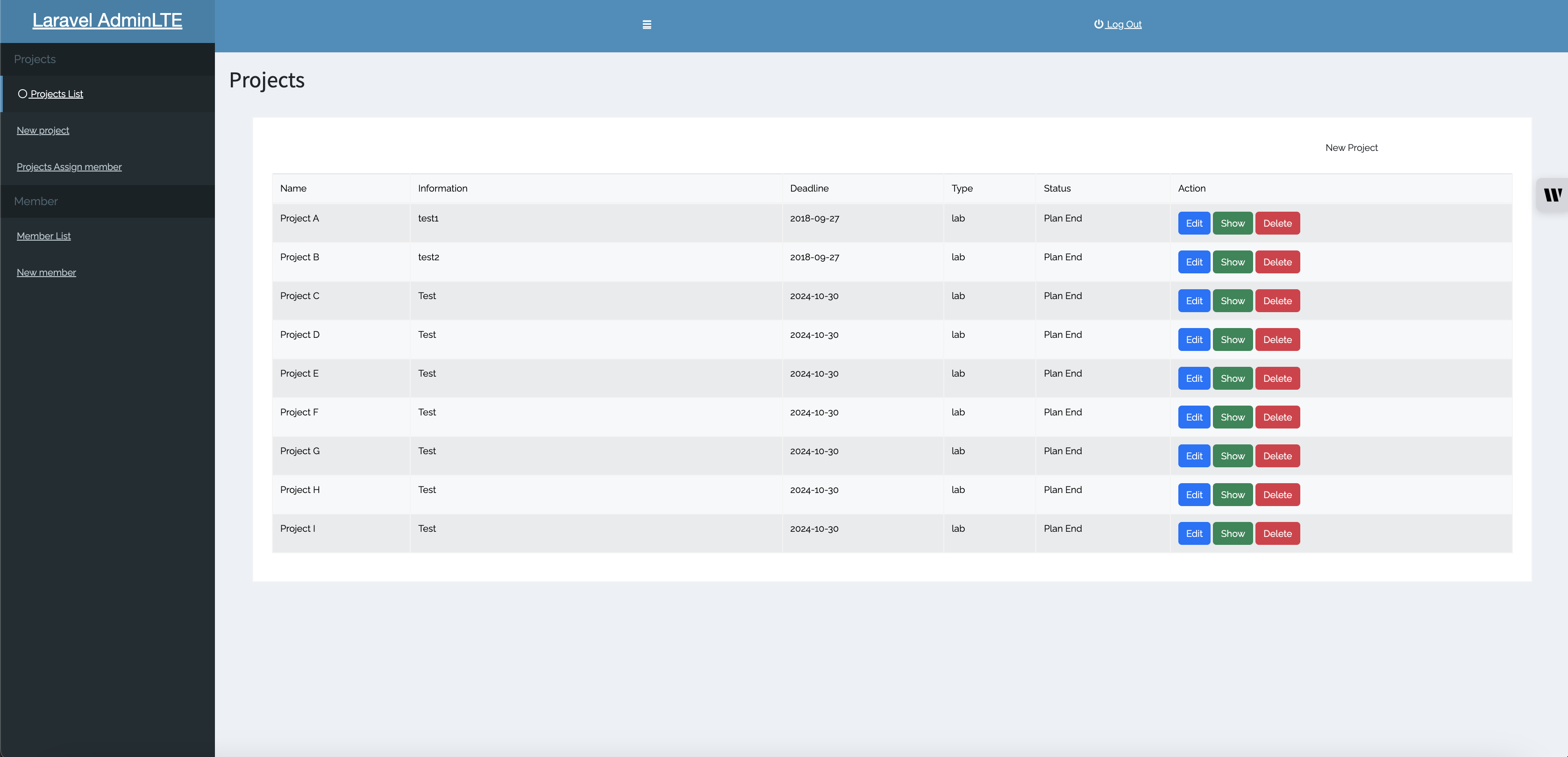 Laravel React AdminLTE Dashboard Project and todo example | Programmer From Zero To Mountaint